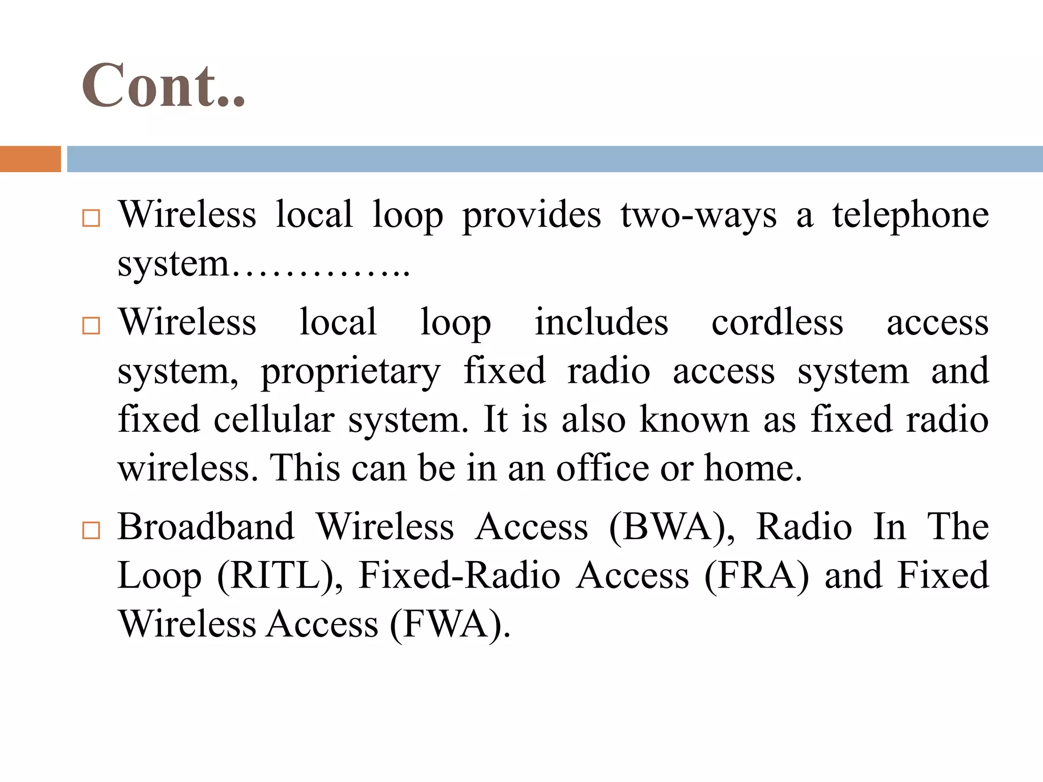 Wireless local loop | PPTX