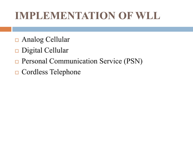Wireless Local Loop Pptx Computer Networking Computing