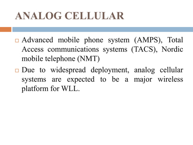 Wireless local loop | PPTX | Computer Networking | Computing