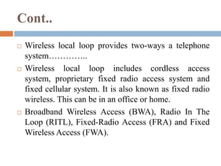 Wireless local loop | PPTX