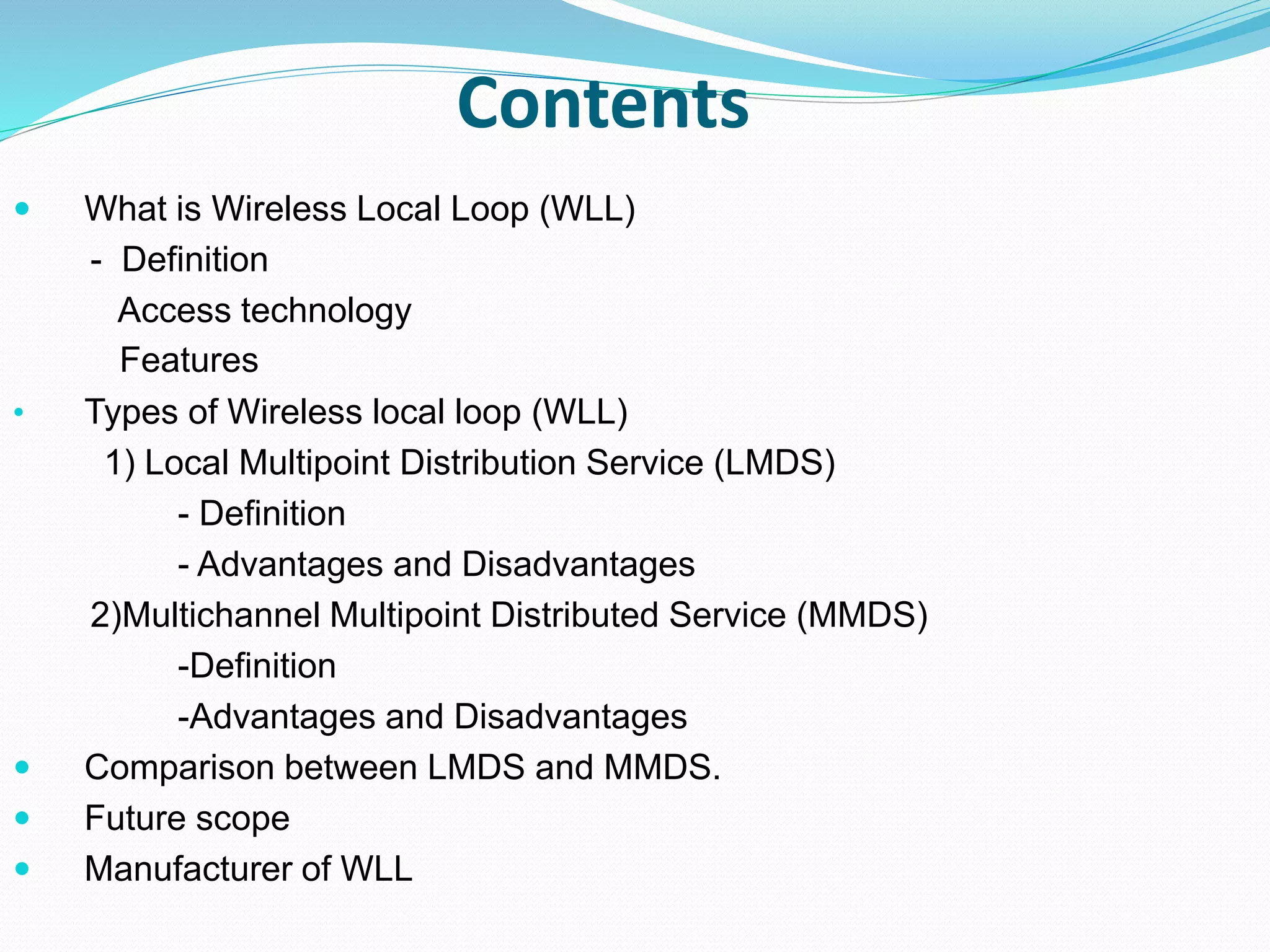 Wireless local loop | PPTX