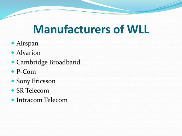 Wireless local loop | PPTX