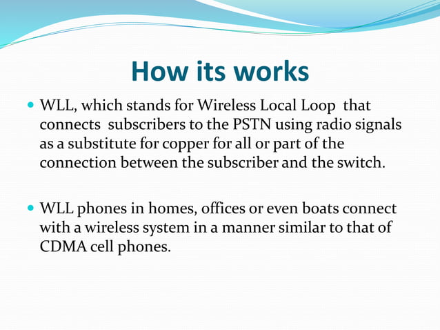 Wireless local loop | PPTX
