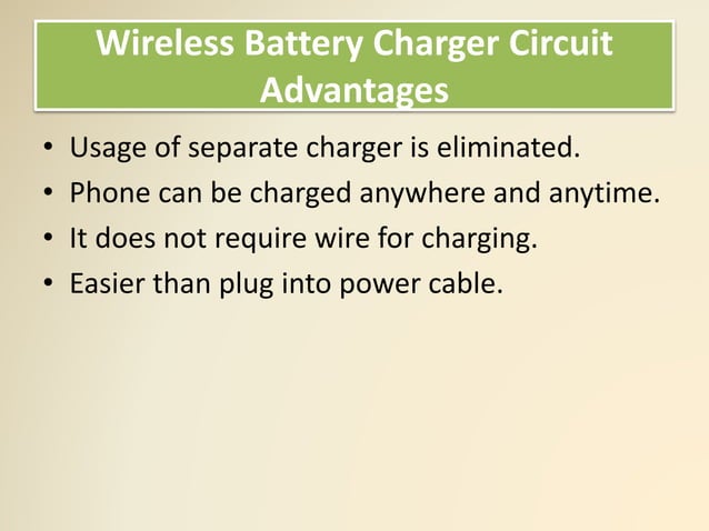 Wireless mobile battery charger | PPTX | Consumer Electronics | Technology & Computing
