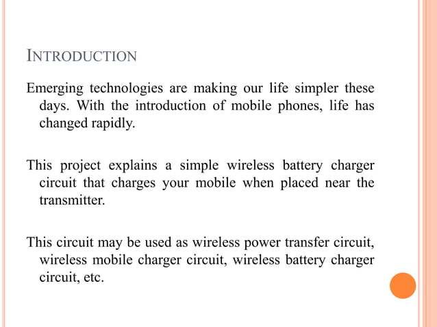 Wireless mobile charger | PPTX