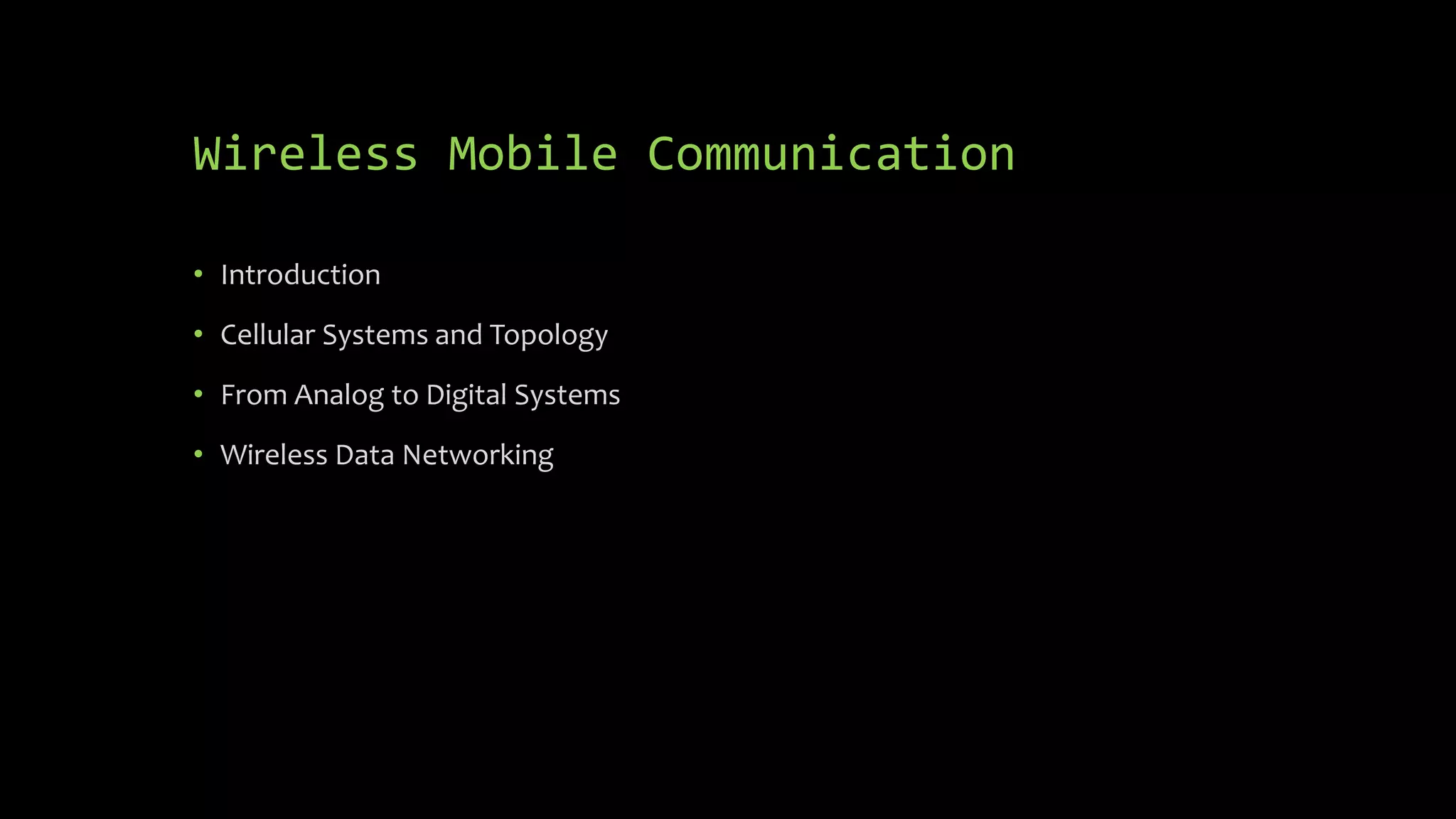 Wireless mobile communication | PPTX