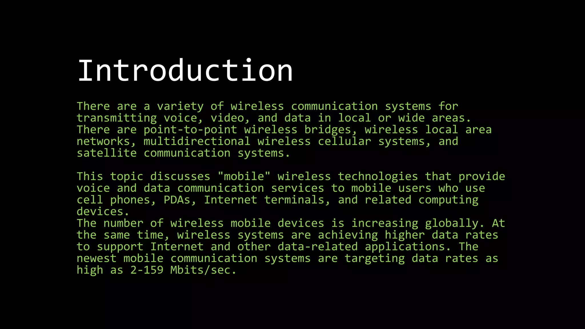 Wireless mobile communication | PPTX