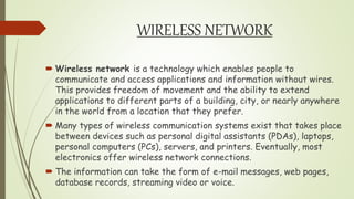 Wireless network Project Class 12 | PPTX