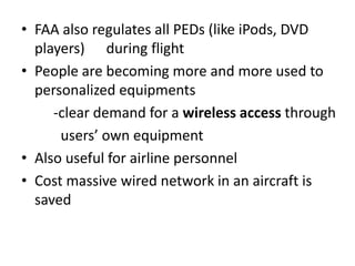 Wireless network in aircraft | PPTX