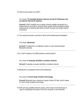 Wireless Networking Final Exam Results | DOC