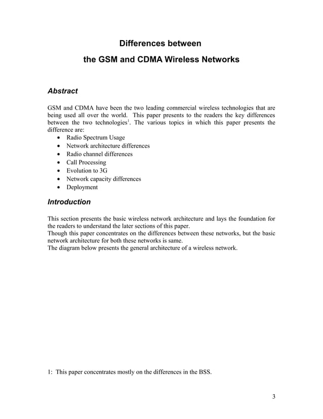 Wireless networks gsm cdma | DOC | Computer Networking | Computing