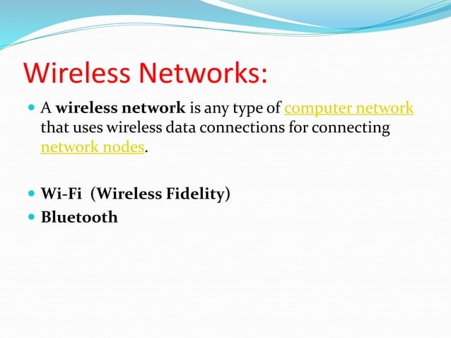 Wireless networks ppt | PPTX | Computer Networking | Computing