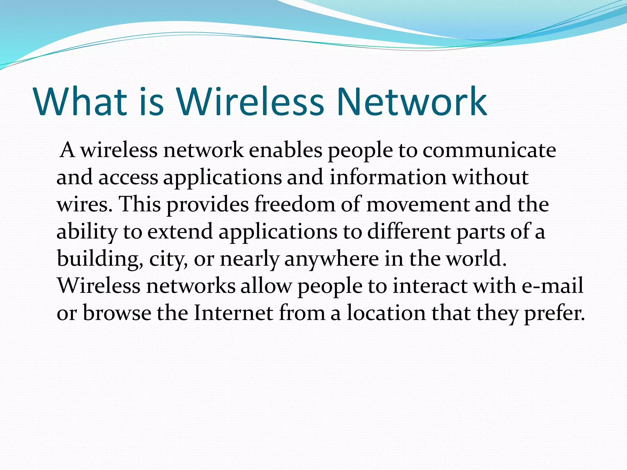 Wireless networks and types | PPTX