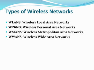 Wireless networks and types | PPTX