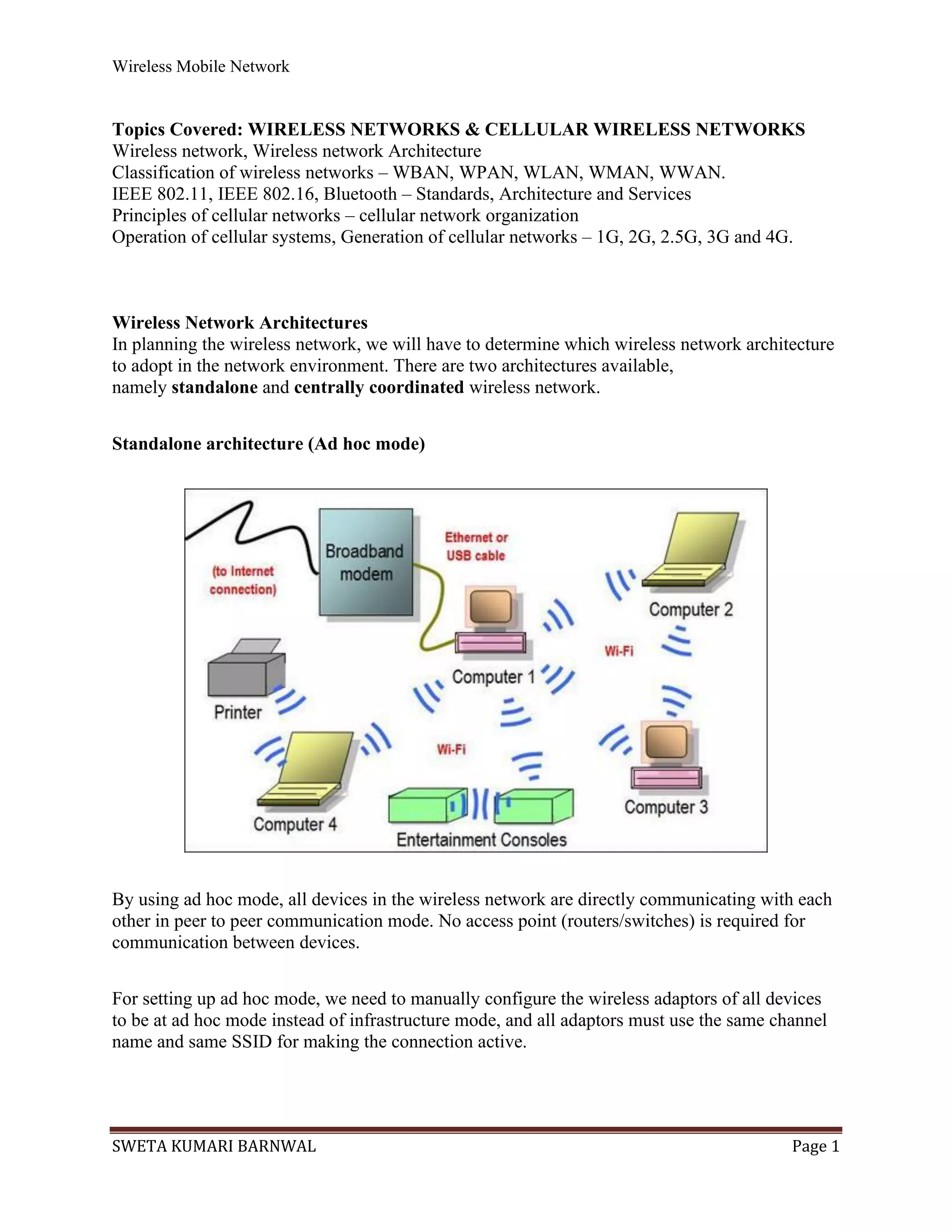 Wireless Networks And Cellular Wireless Networks Pdf Computer Networking Computing