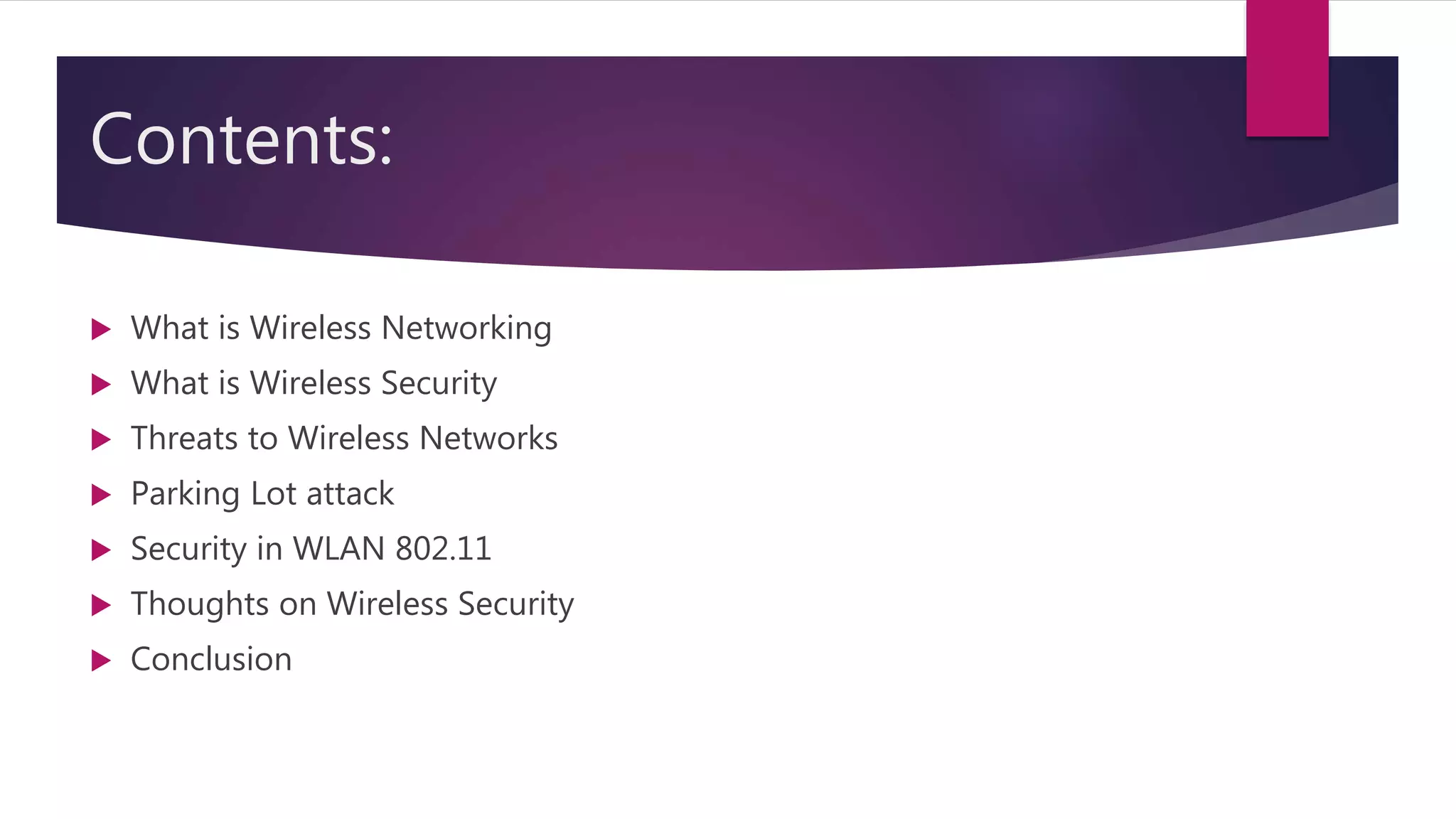 Wireless network security | PPTX