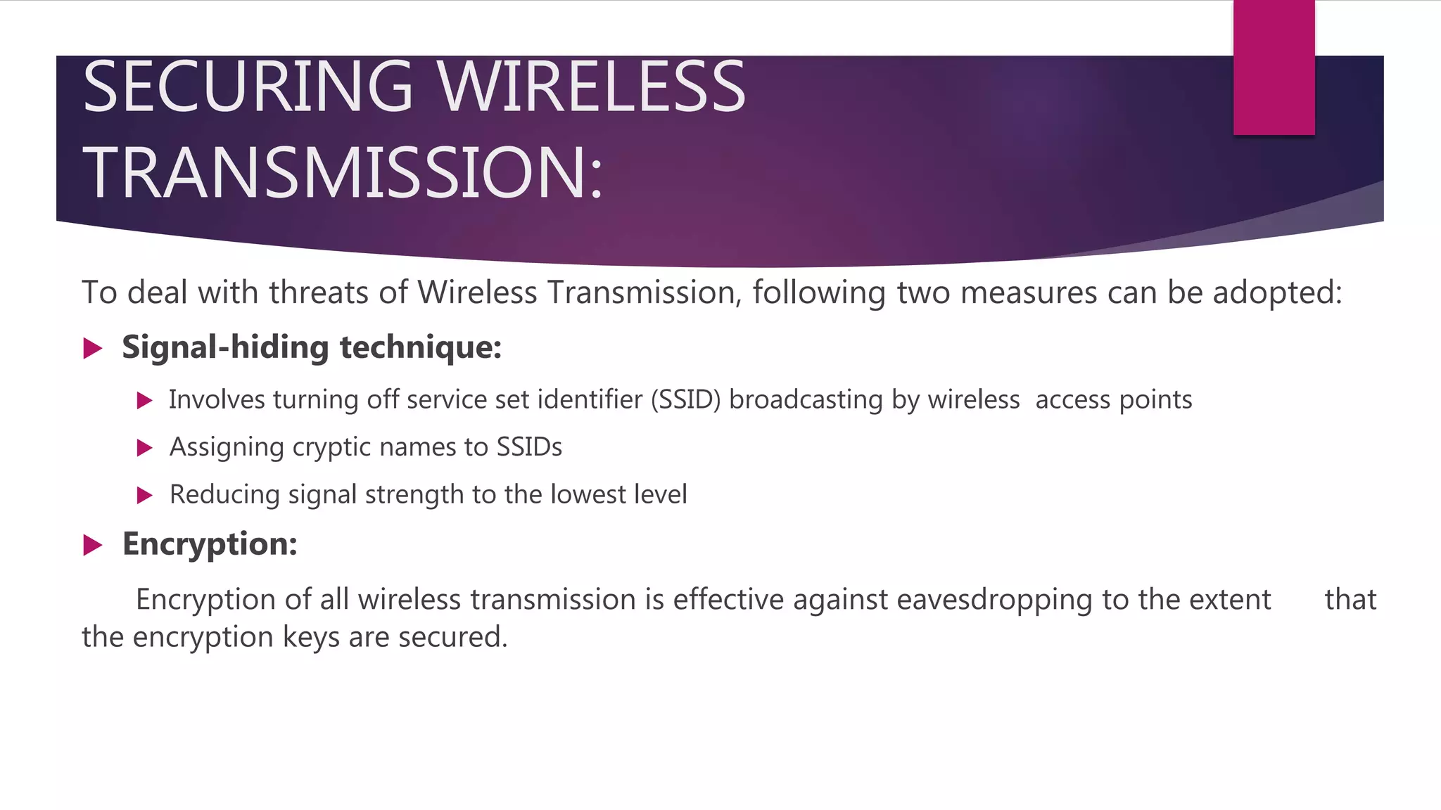 Wireless network security | PPTX