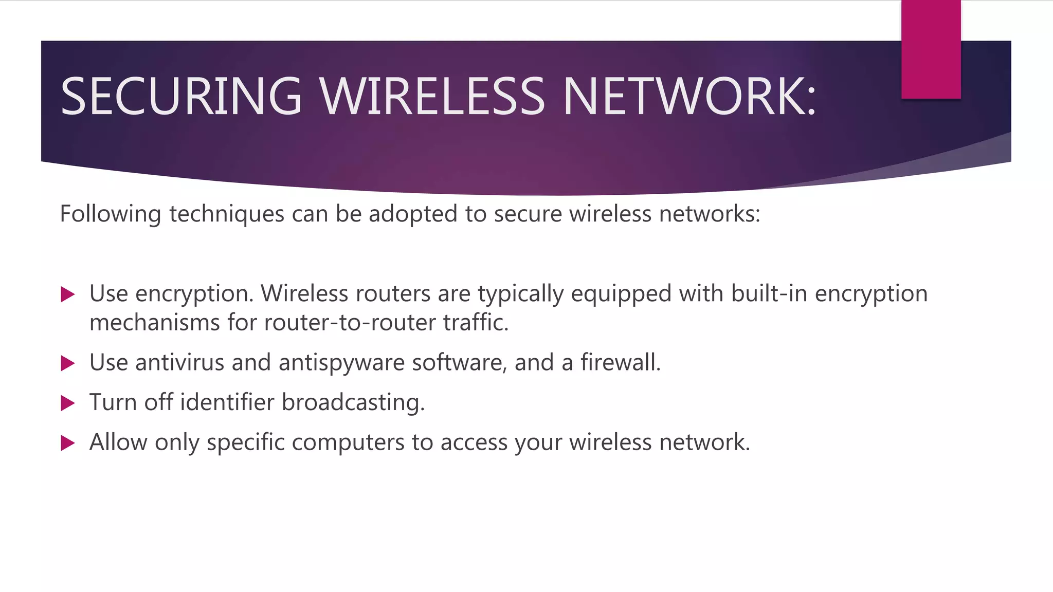 Wireless network security | PPTX