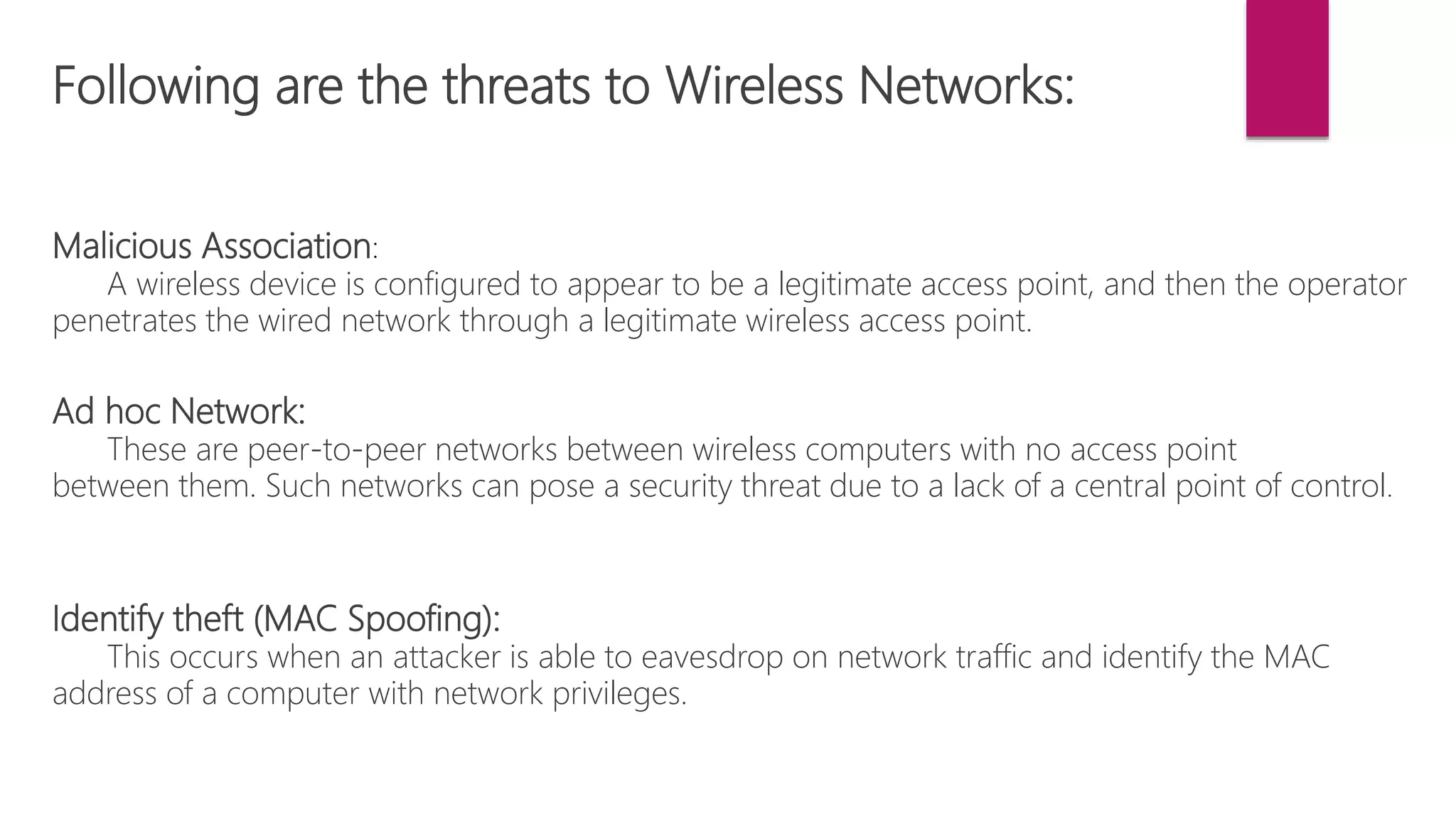 Wireless network security | PPTX