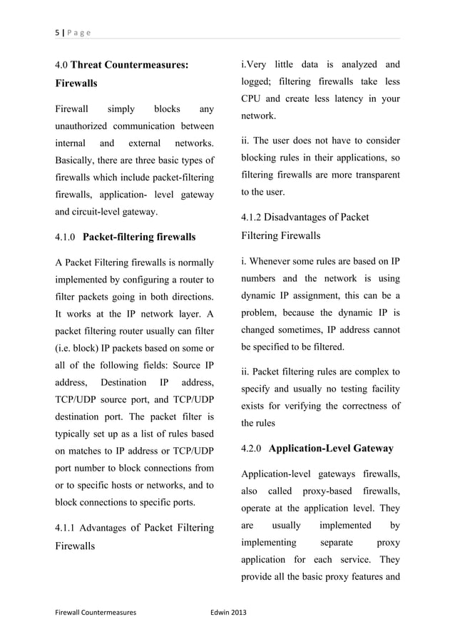 Wireless Network Security Threats Countermeasure Doc Computer Networking Computing