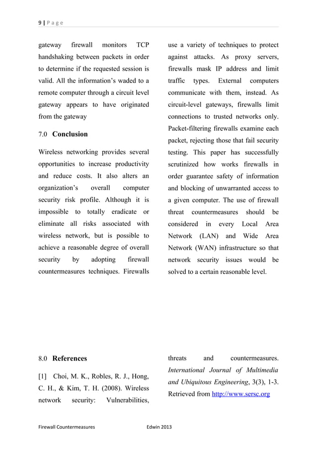 Wireless Network Security Threats Countermeasure Doc Computer Networking Computing