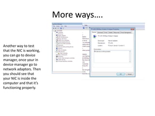 WIRELESS NIC INSTALL | PPT