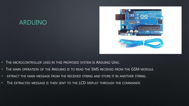 Wireless noticeboard using gsm and arduino | PPTX | Smartphones ...