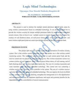 Wireless petrol tank monitoring system | DOC