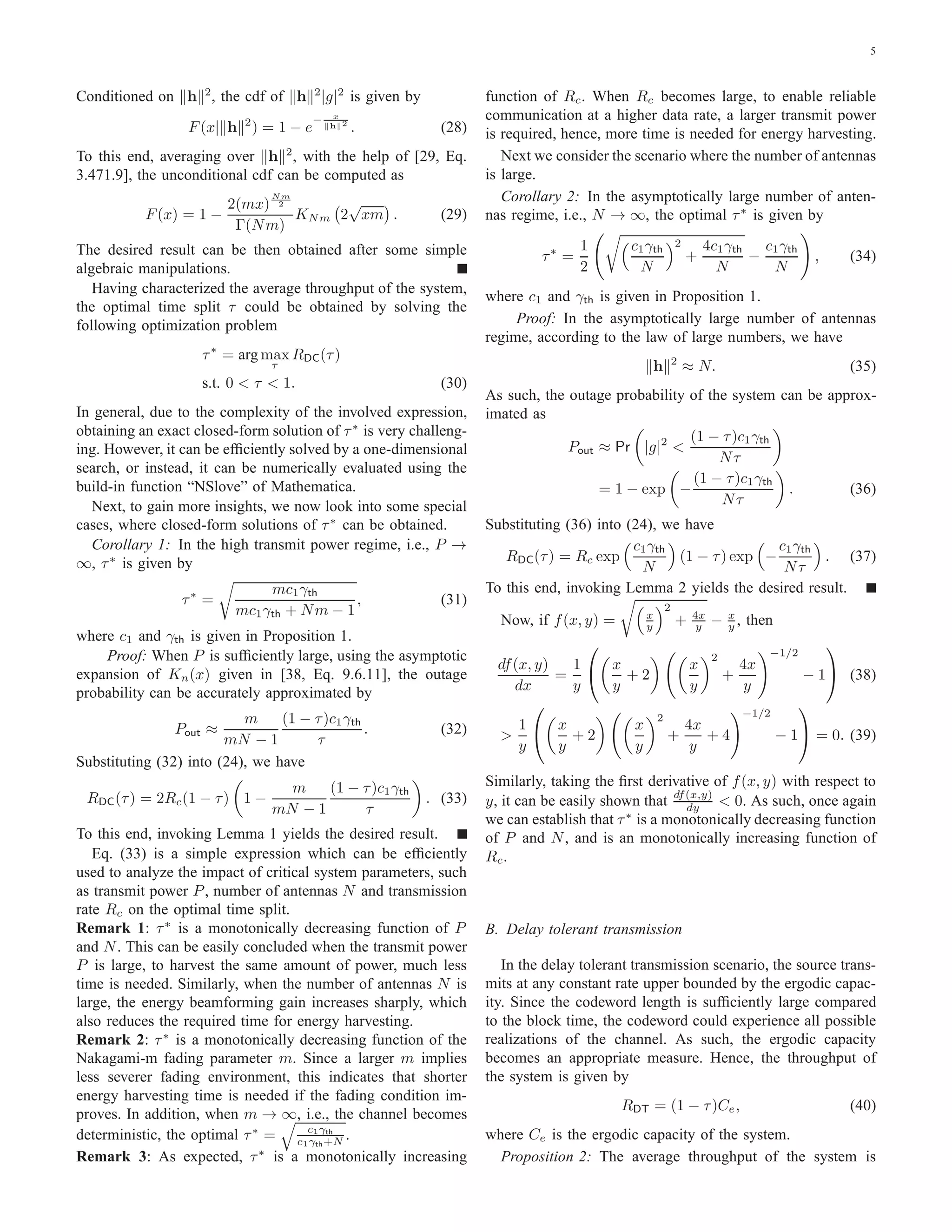 Wireless Powered Communications: Performance Analysis and Optimization | PDF