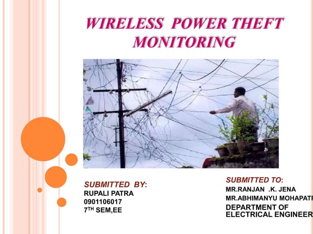 Wireless power theft monitoring | PPTX