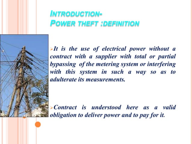 Wireless power theft monitoring | PPTX