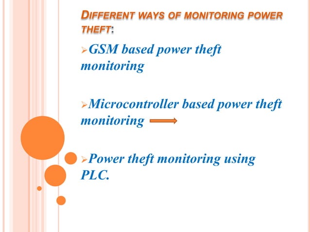 Wireless power theft monitoring | PPTX