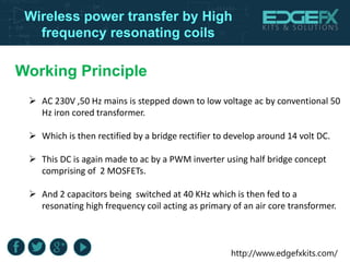 Wireless power transfer by high frequency resonating coils | PPTX