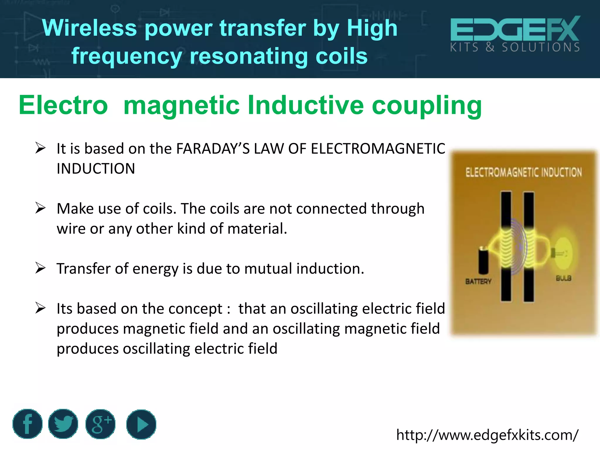 Wireless power transfer by high frequency resonating coils | PPTX