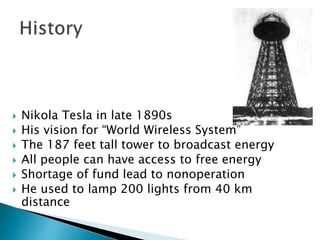 Wireless power transmission | PPTX | Computer Networking | Computing