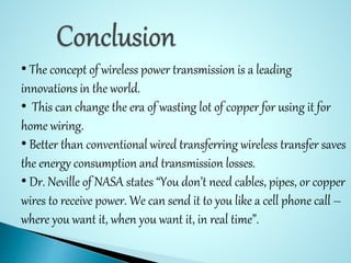 Wireless power transmission | PPTX | Computer Networking | Computing