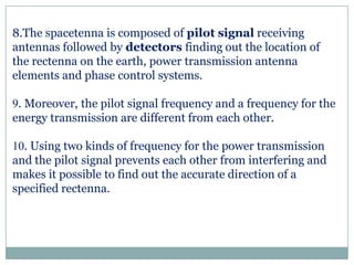 Wireless power transmission and reception using solar power satellites ...
