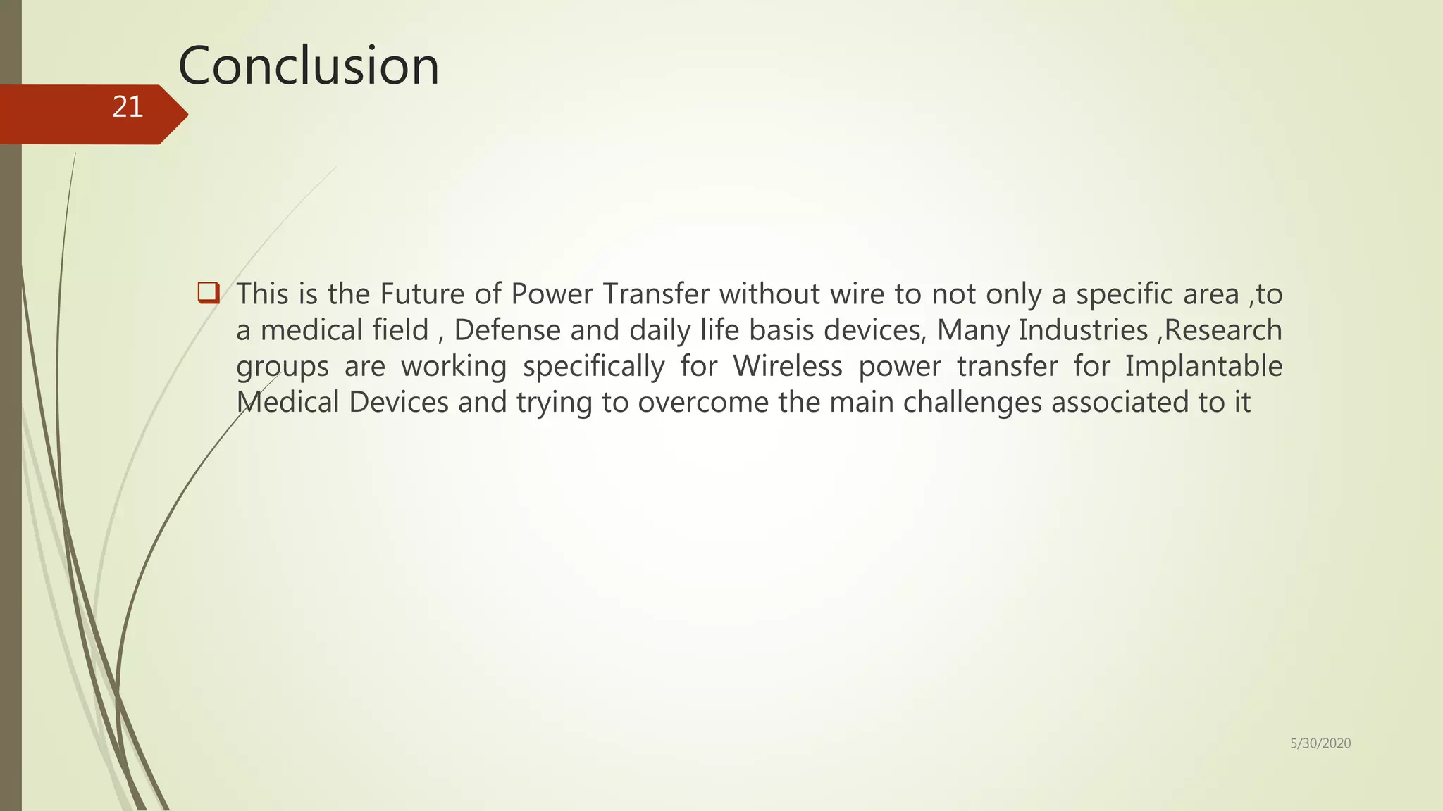 Wireless power transmission for implantable medical devices | PPTX