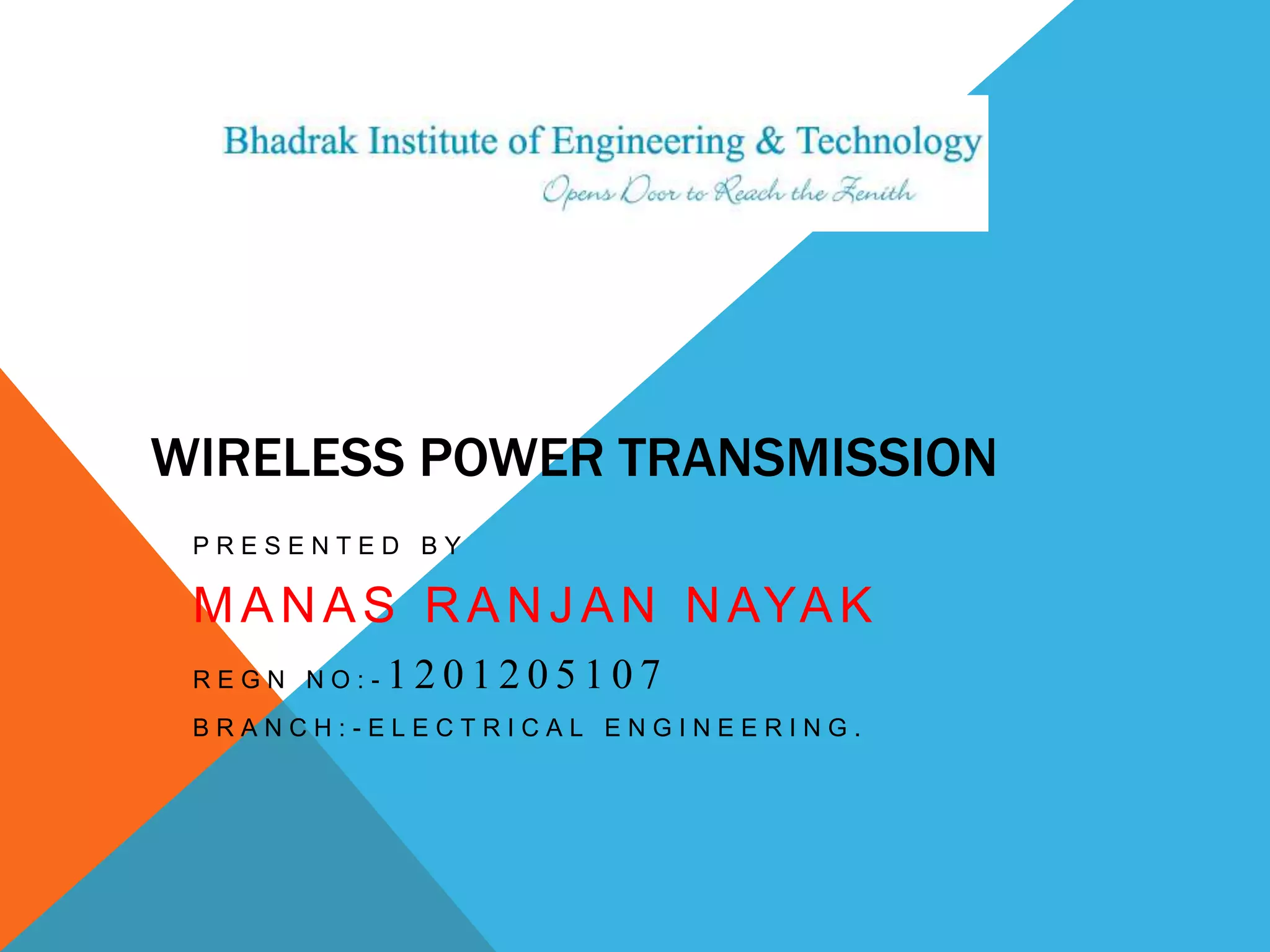 Wireless power transmission ppt | PPT