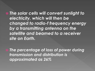 Wireless power transmission via solor power satellite | PPTX | Physics ...