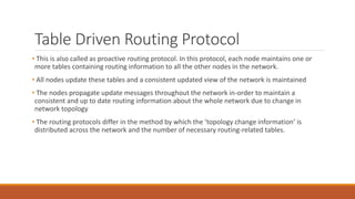 Routing in Ad hoc networks | PPTX