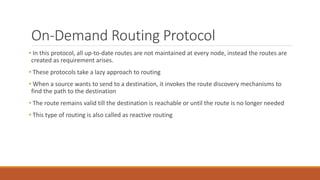 Routing in Ad hoc networks | PPTX