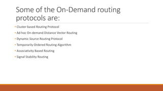 Routing in Ad hoc networks | PPTX