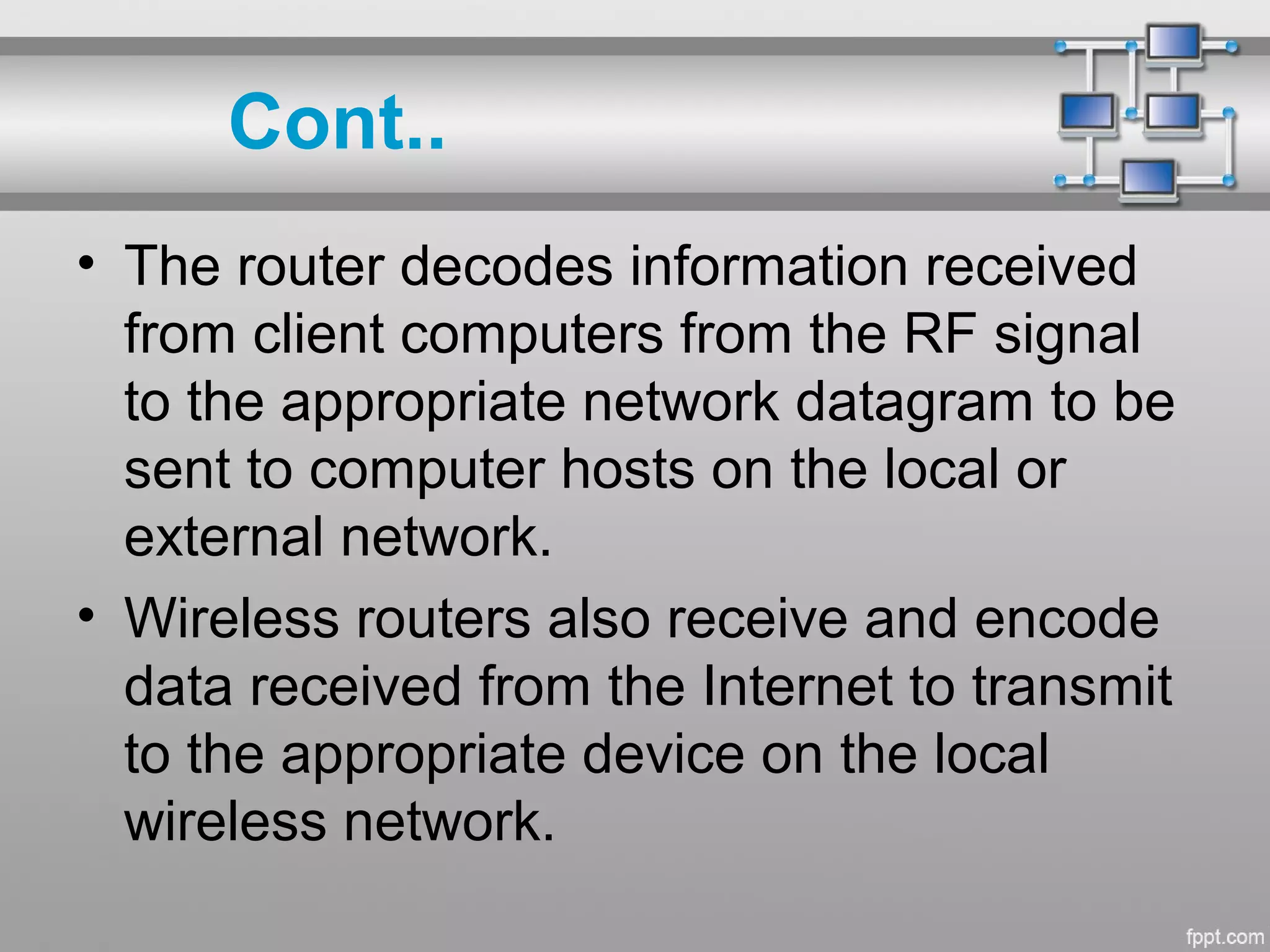 Wireless router | PPT | Computer Networking | Computing