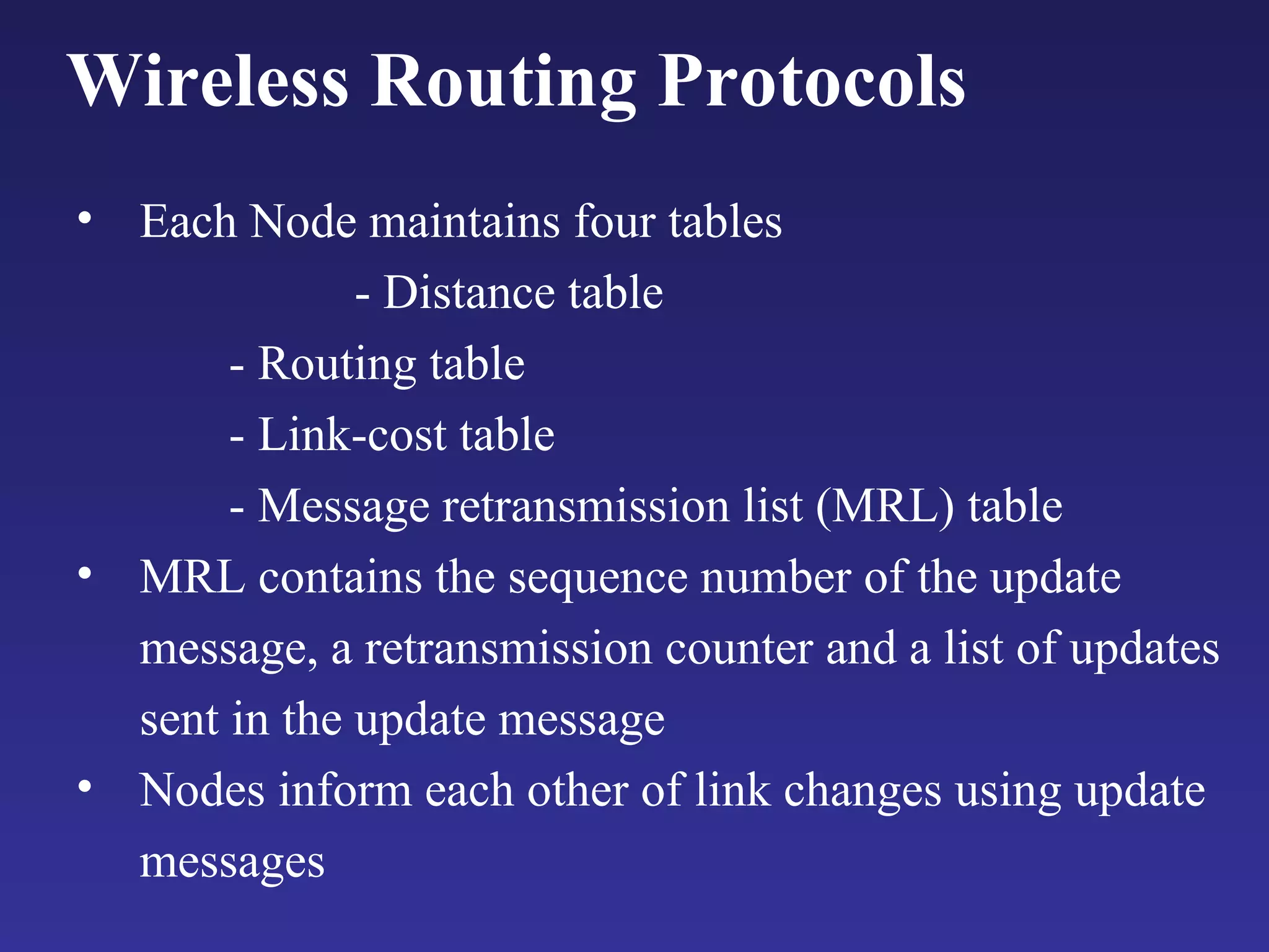 Wireless Routing Protocols Ppt Computer Networking Computing