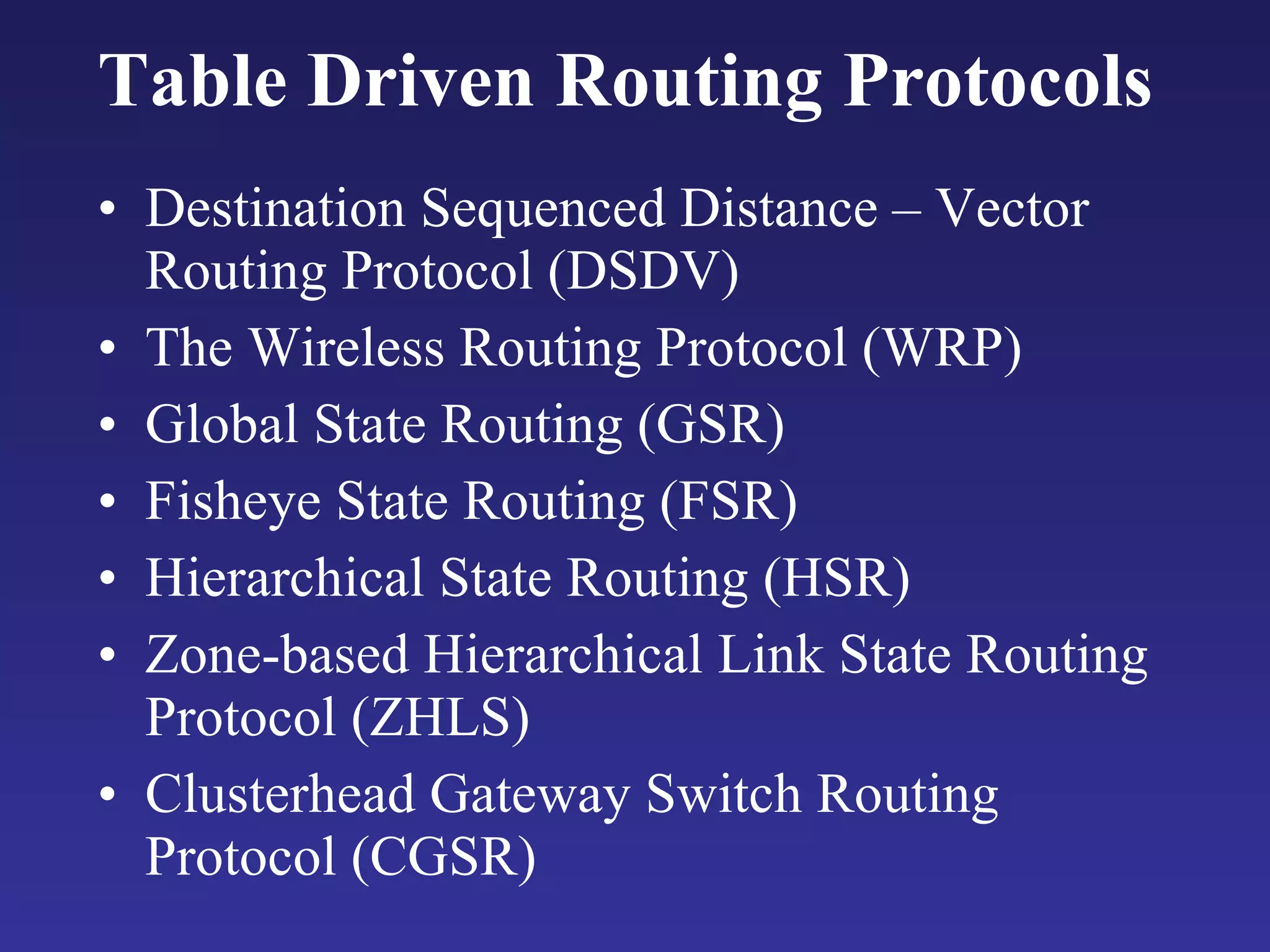 Wireless Routing Protocols Ppt Computer Networking Computing