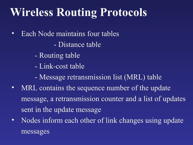 Wireless routing protocols | PPT | Computer Networking | Computing