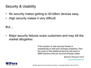 Wireless security and the internet of things nick hunn | PPT