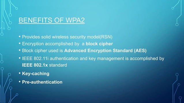 Wireless security using wpa2 | PPT
