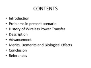 WIRELESS POWER TRANSFER USING MICROWAVES | PPTX